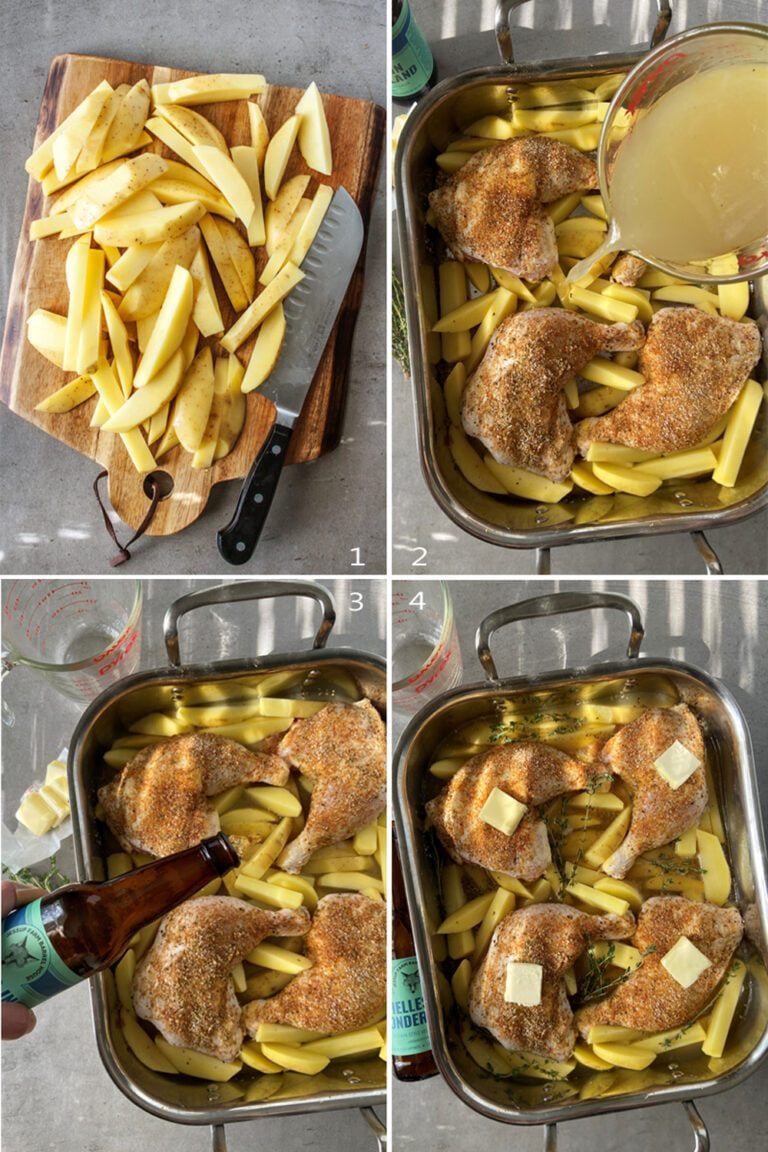 Oven Beer Chicken with Potatoes (Crispy Skin & Juicy Meat)