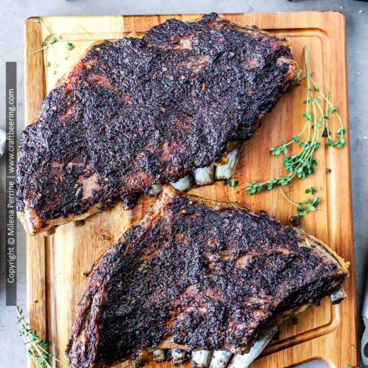 Lamb Breast Plate Slow Roasted with Garlic, Kalamata & Herbs