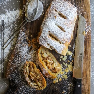 German Apple Strudel with Puff Pastry