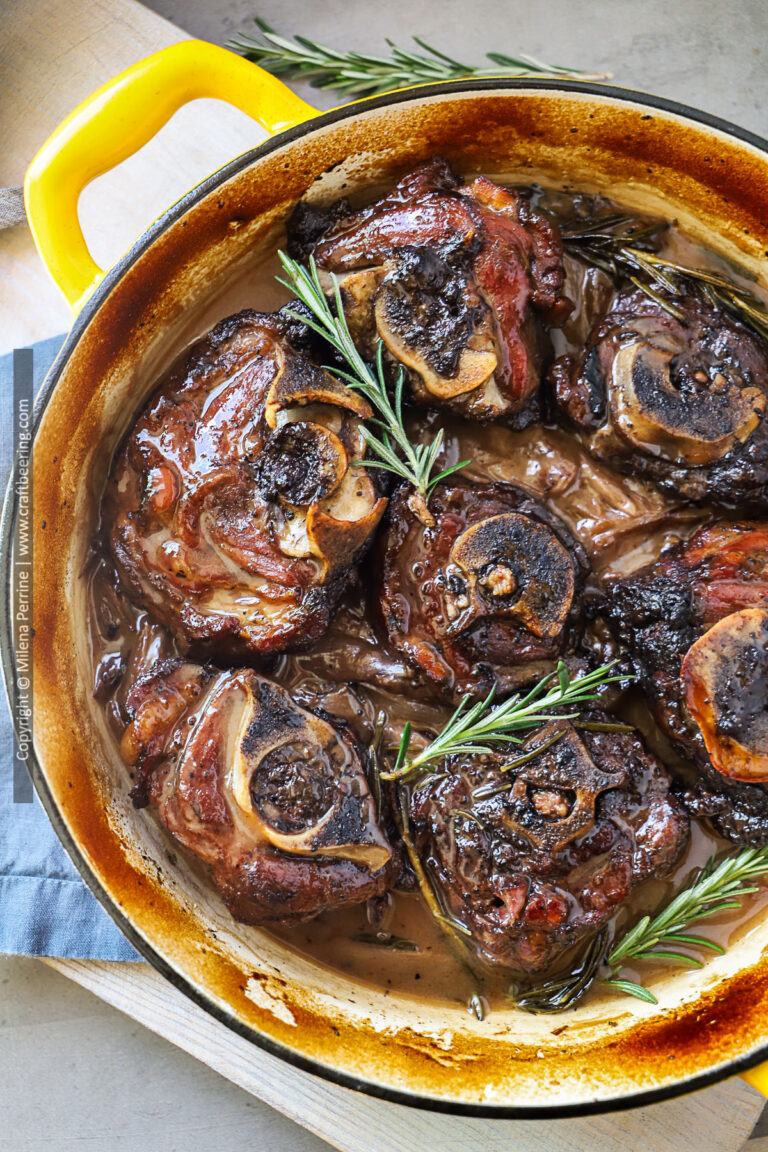 Lamb Neck Braised with Red Wine & Aromatics (Easy Recipe)